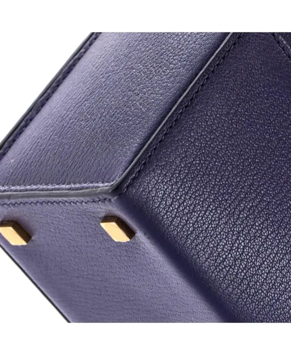 Hermès Cinhetic Top Handle Bag Chevre Mysore - Navy Blue