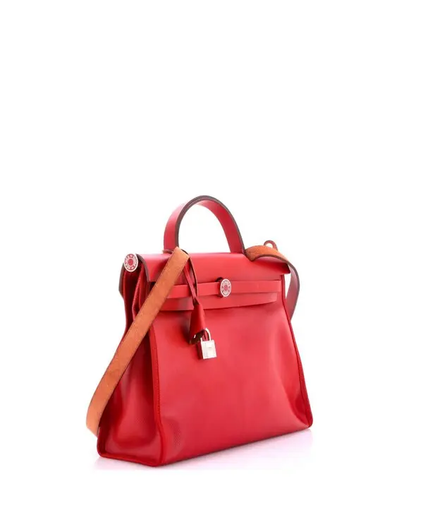 Hermès 31 Herbag Zip Berline Vache Canvas And Leather