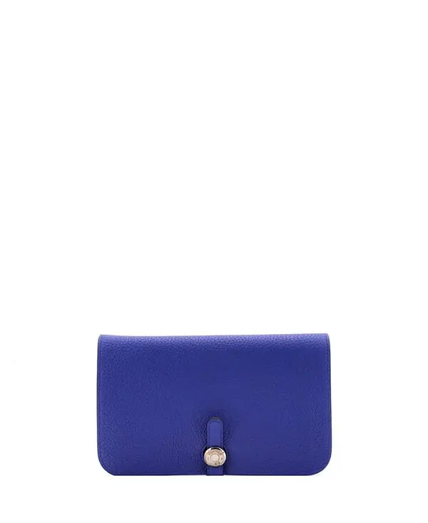 Hermès Dogon Duo Combined Wallet Leather - Blue