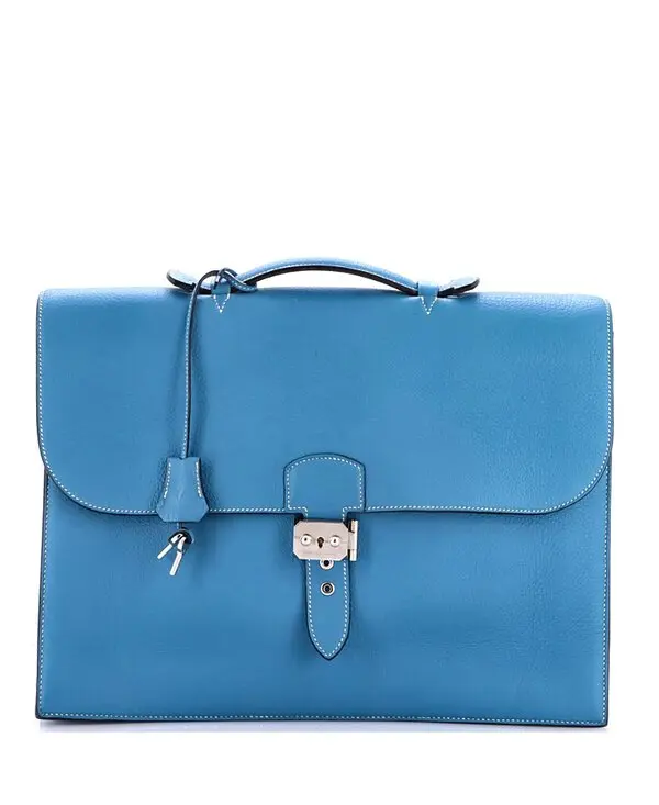 Hermès 38 Sac A Depeches Bag Togo - Blue