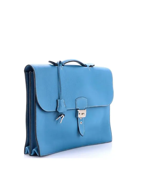 Hermès 38 Sac A Depeches Bag Togo - Blue