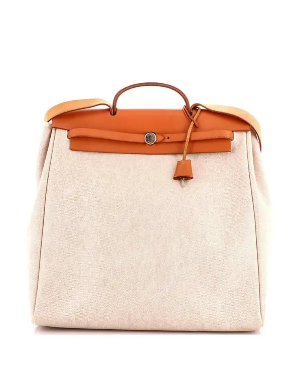 Hermès Gm Herbag Toile And Leather - Neutral