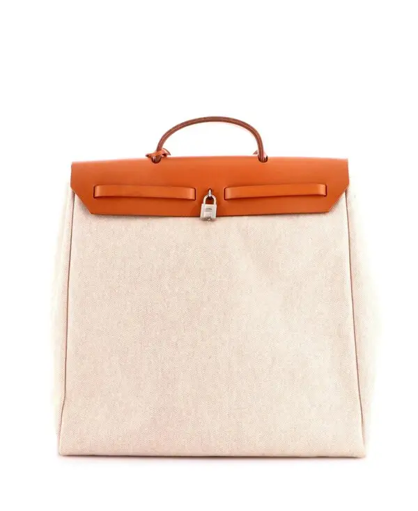 Hermès Gm Herbag Toile And Leather - Neutral