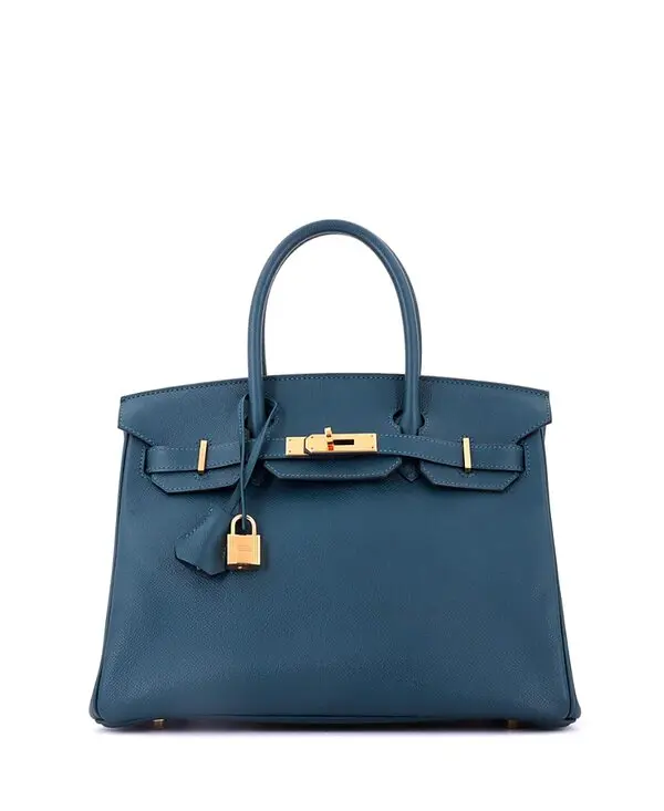 Hermès Birkin 30 Handbag Blue Epsom With Gold Hardware - Colvert