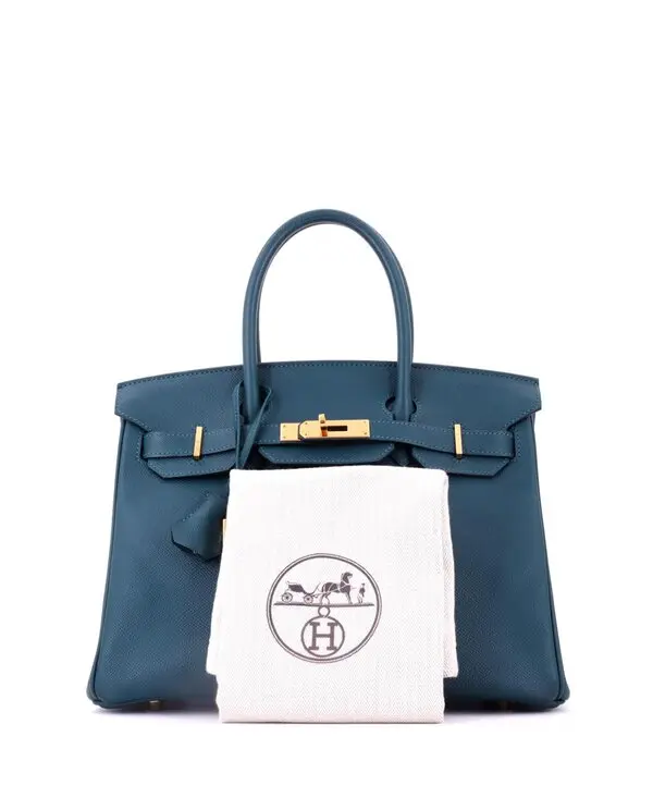 Hermès Birkin 30 Handbag Blue Epsom With Gold Hardware - Colvert