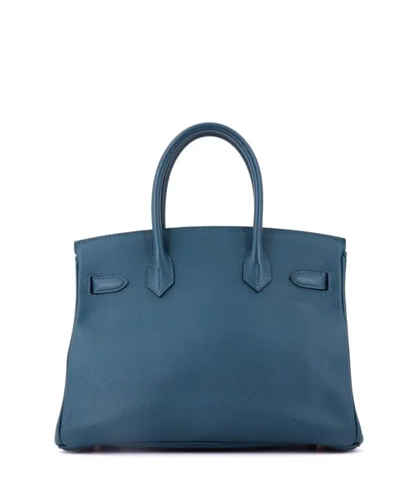 Hermès Birkin 30 Handbag Blue Epsom With Gold Hardware - Colvert