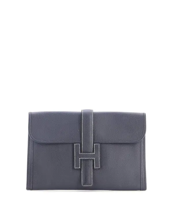 Hermès Pm Jige Clutch Epsom - Blue