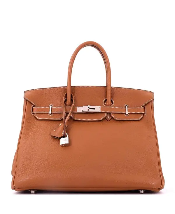 Hermès Birkin 35 Handbag Brown Togo With Palladium Hardware - Gold