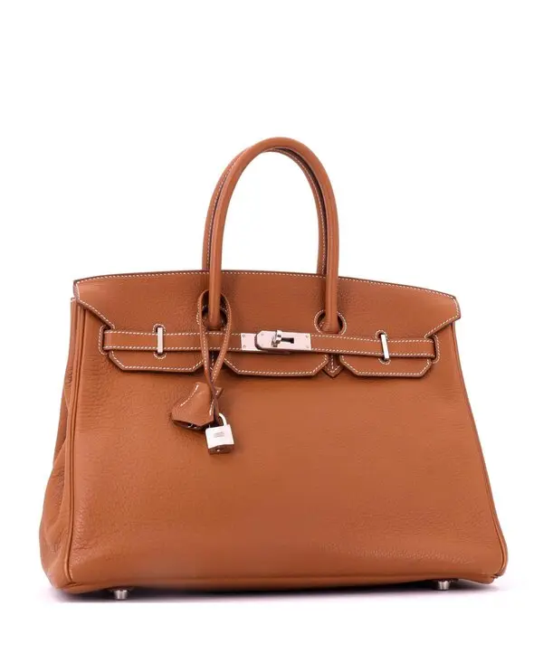 Hermès Birkin 35 Handbag Brown Togo With Palladium Hardware - Gold