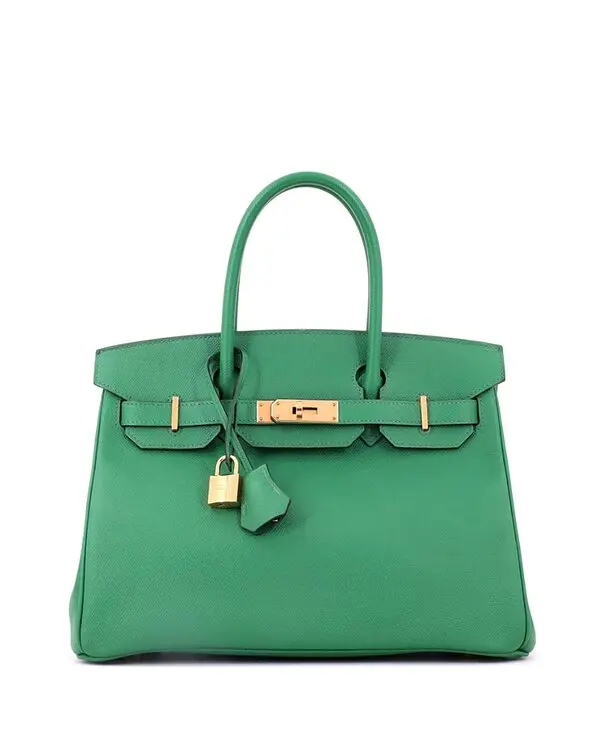 Hermès Birkin 30 Handbag Green Epsom With Gold Hardware - Cactus