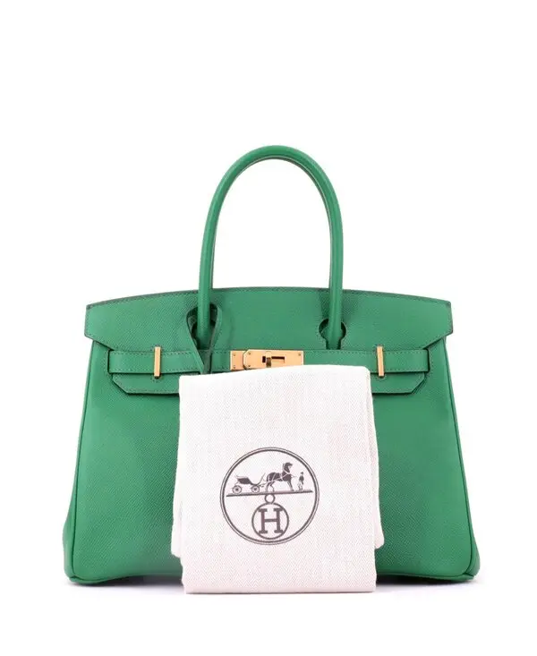 Hermès Birkin 30 Handbag Green Epsom With Gold Hardware - Cactus