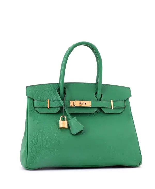 Hermès Birkin 30 Handbag Green Epsom With Gold Hardware - Cactus