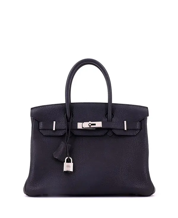 Hermès Birkin 30 Handbag Black Fjord With Palladium Hardware