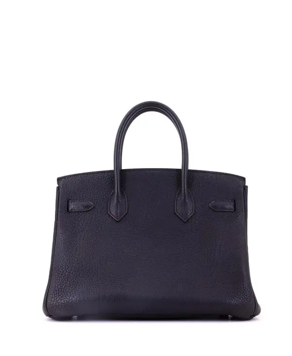 Hermès Birkin 30 Handbag Black Fjord With Palladium Hardware