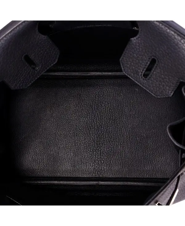 Hermès Birkin 30 Handbag Black Fjord With Palladium Hardware