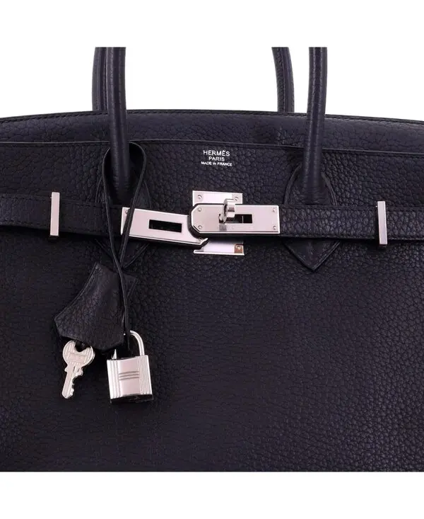 Hermès Birkin 30 Handbag Black Fjord With Palladium Hardware