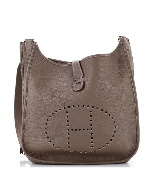 Hermès Gm Evelyne Bag Gen Iii Clemence - Gray
