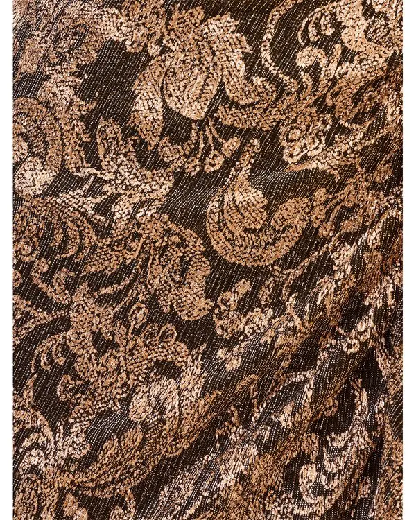 Adrianna Papell Metallic Crinkled Textured Gown