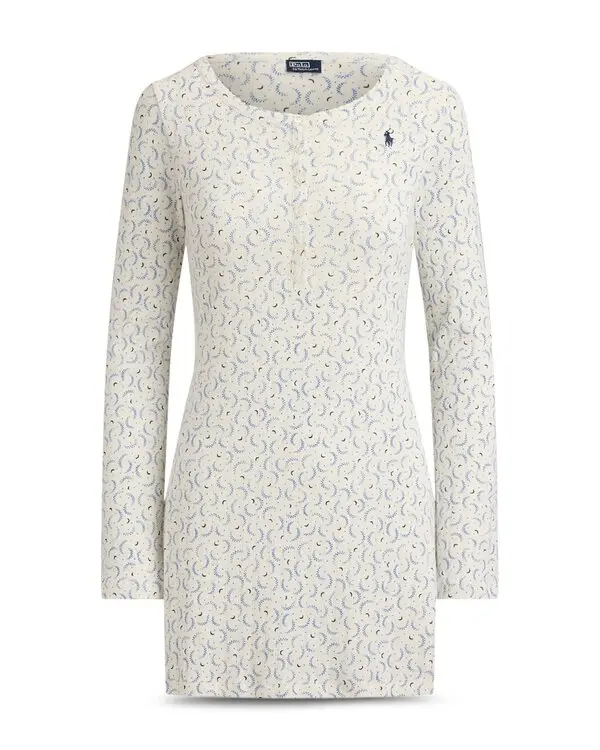 Polo Ralph Lauren Pretty Pointelle Cotton Long Sleeve Sleep Kaftan
