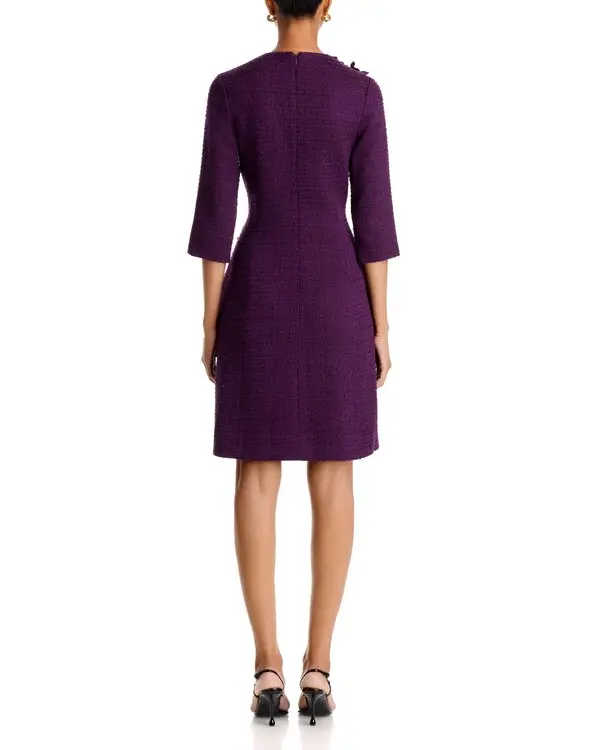 Rickie Freeman For Teri Jon 3d Flower Boucle A Line Dress