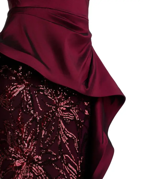 Rickie Freeman For Teri Jon Taffeta Sequin One Shoulder Gown