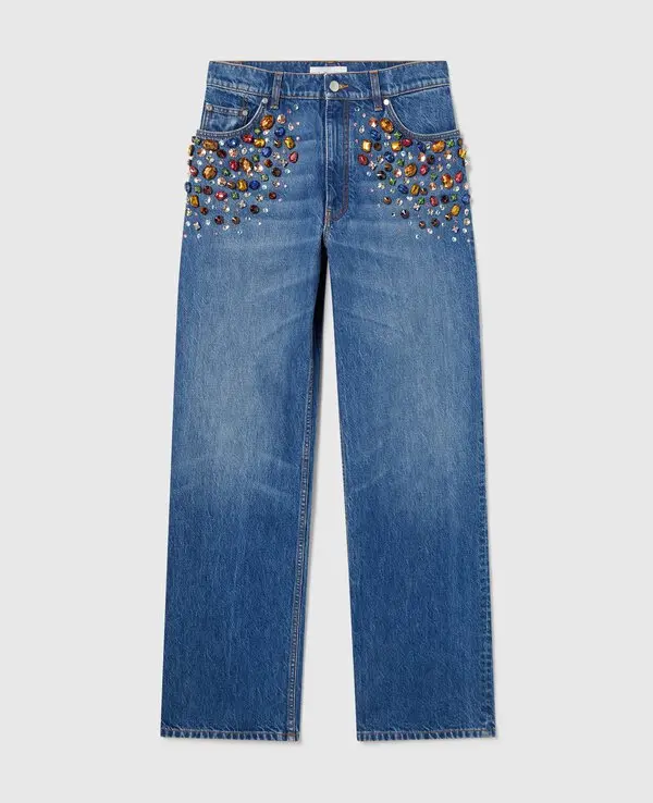 Stella McCartney Crystal-embellished Straight-leg Jeans