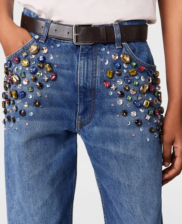 Stella McCartney Crystal-embellished Straight-leg Jeans