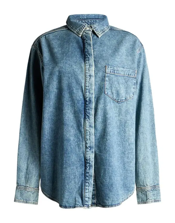 Good American Denim Shirt Size Cotton