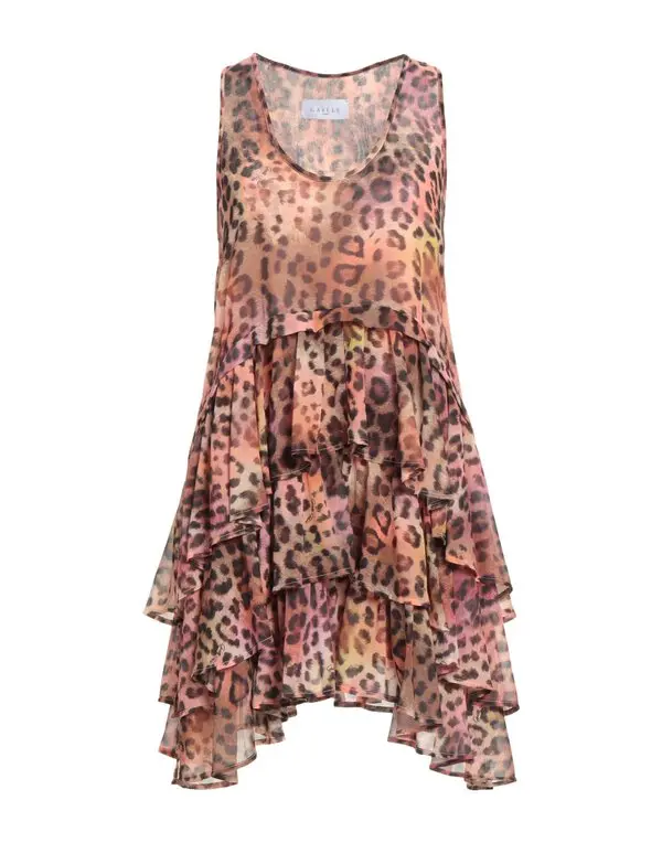 GAELLE PARIS Mini Dress Camel Size Polyester