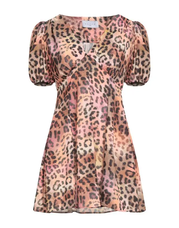 GAELLE PARIS Mini Dress Camel Size Polyester