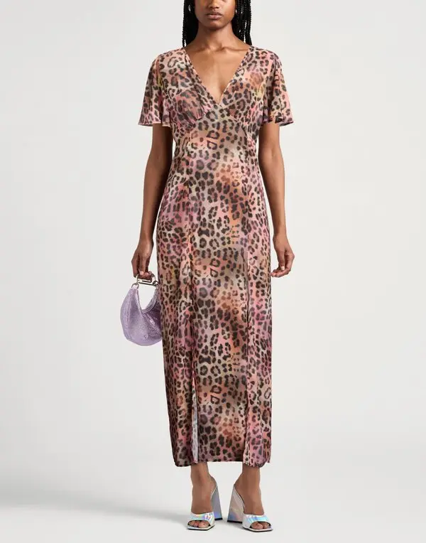 GAELLE PARIS Maxi Dress Camel Size Polyester