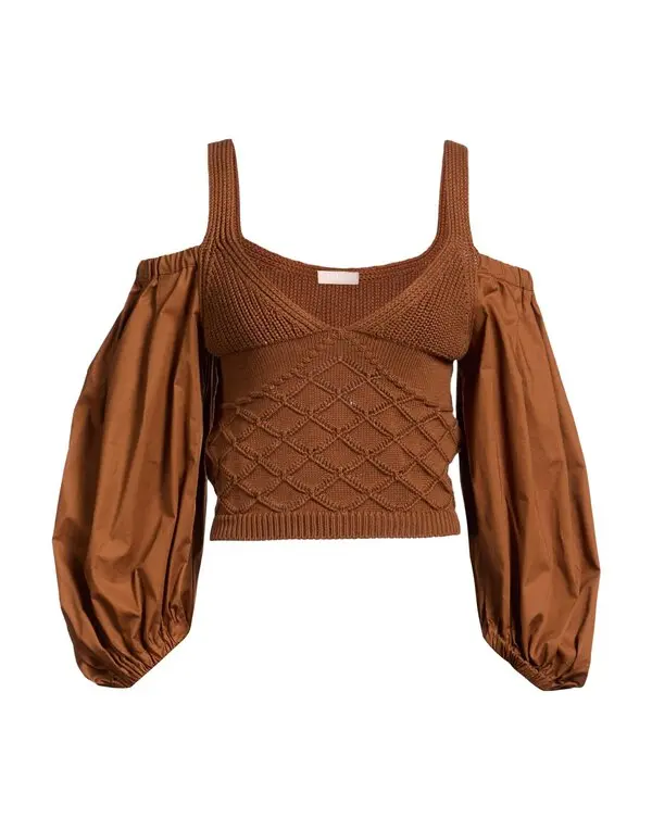 Liu Jo Top Size Cotton, Elastane - Brown