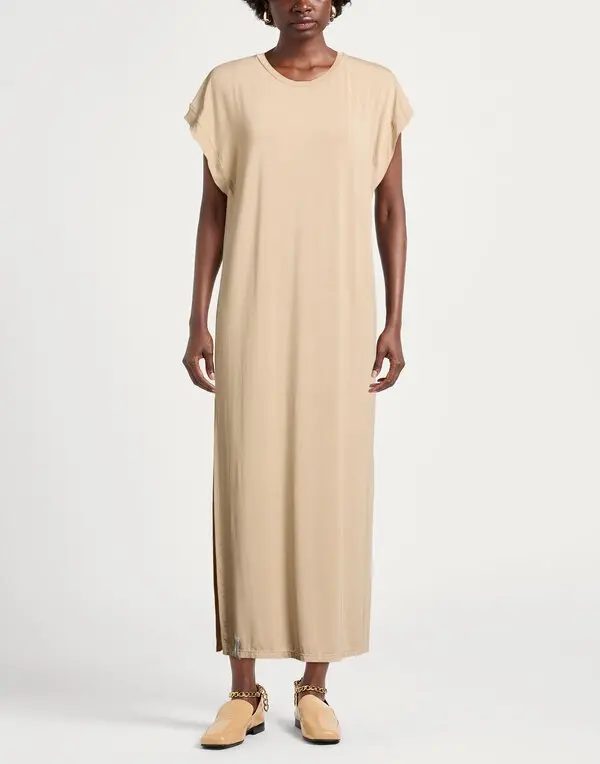 HINNOMINATE Midi Dress Size Rayon, Polyester, Elastane - Beige