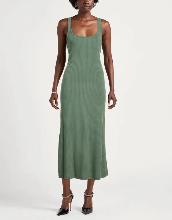 HINNOMINATE Maxi Dress Military Size Polyester, Viscose, Elastane