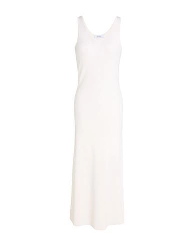 Max Mara Maxi Dress Khaki Size Virgin Wool - White