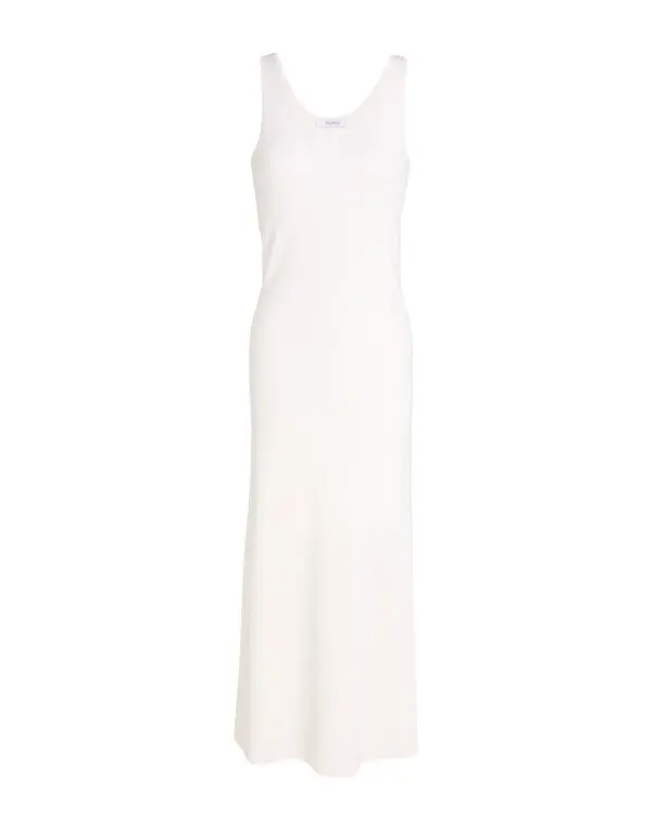 Max Mara Maxi Dress Khaki Size Virgin Wool - White
