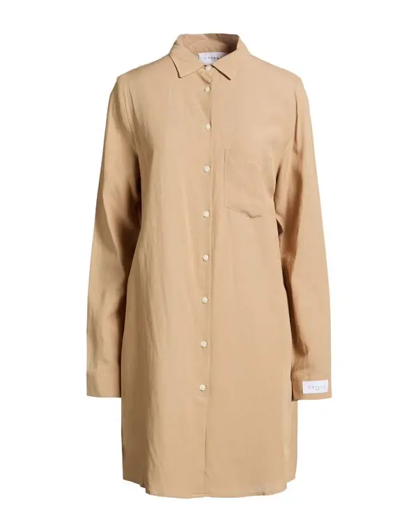 GAELLE PARIS Mini Dress Camel Size Viscose, Linen - Beige