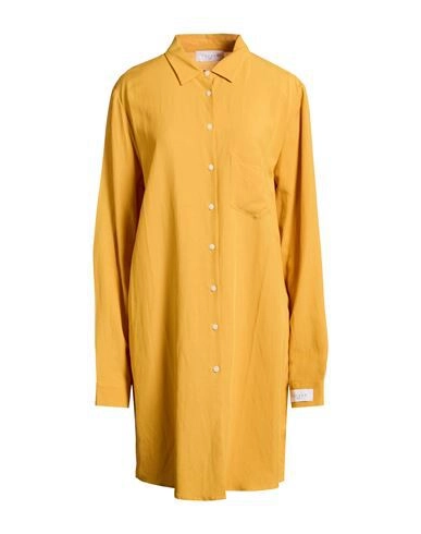 GAELLE PARIS Mini Dress Size Viscose, Linen - Mustard