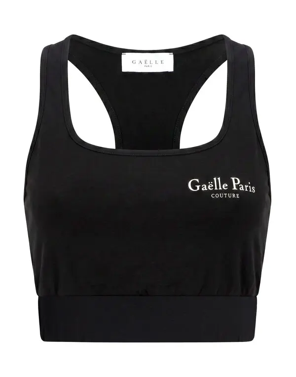 GAELLE PARIS Top Size Cotton, Elastane - Black