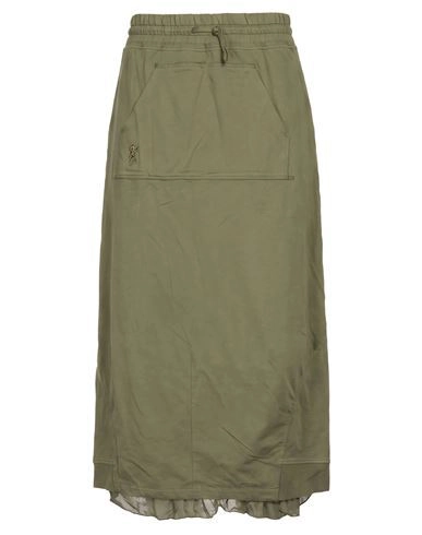 European Culture Midi Skirt Military Size Cotton, Elastane - Green