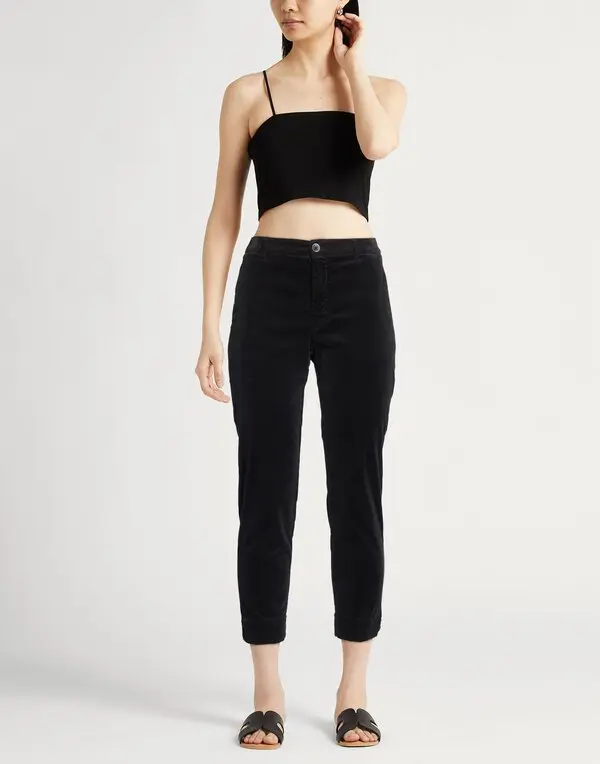 120% Lino Pants Size Cotton, Elastane - Black