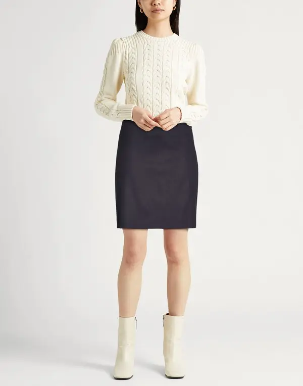 Peserico Mini Skirt Midnight Size Virgin Wool, Polyamide
