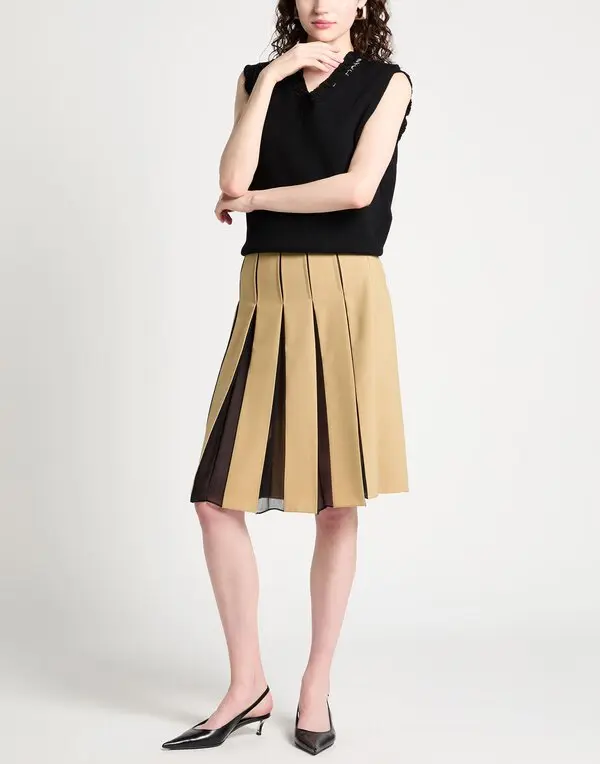 Marni Midi Skirt Size Polyester, Virgin Wool, Elastane - Camel