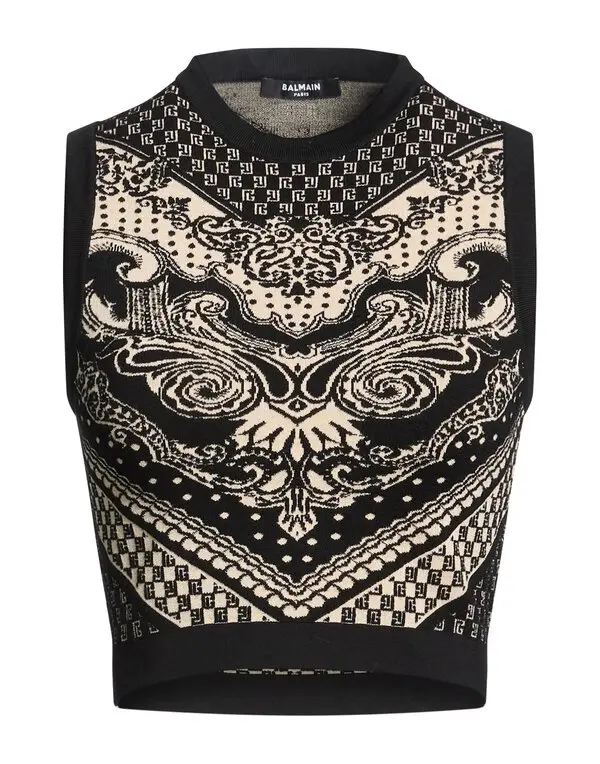 Balmain Top Size Merino Wool, Viscose, Polyamide, Elastane