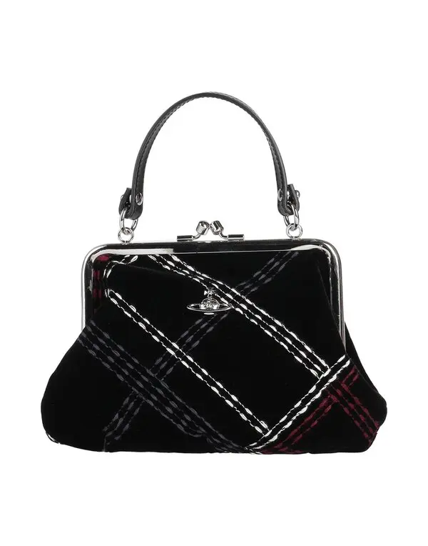 VIVIENNE WESTWOOD Granny Frame Purse Handbag Textile Fibers - Black