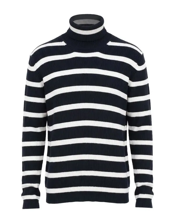 Emporio Armani Turtleneck Midnight Size Virgin Wool, Cotton - Blue