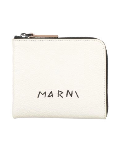 Marni Cardholder Ivory Cow Leather, Ovine Leather