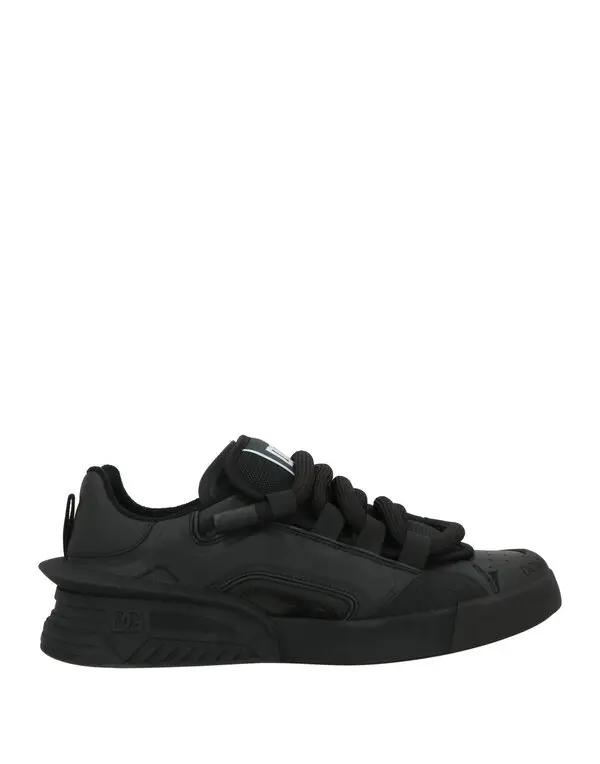 Dolce & Gabbana Snk Sneakers Size Calfskin, Viscose, Polyester, Lambskin, Polyurethane - Black
