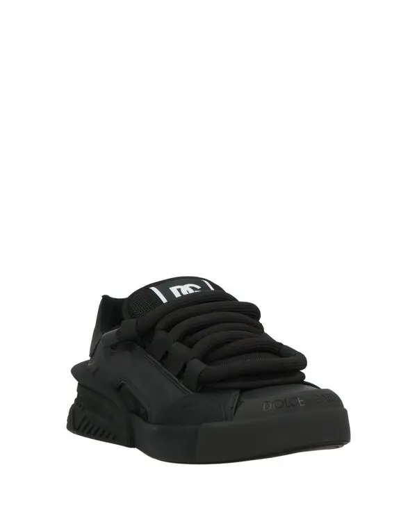 Dolce & Gabbana Snk Sneakers Size Calfskin, Viscose, Polyester, Lambskin, Polyurethane - Black