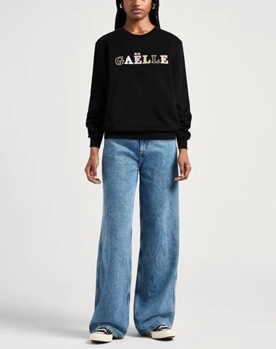 GAELLE PARIS Sweatshirt Size Cotton, Polyester, Elastane - Black